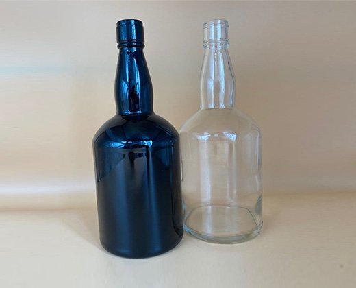 Custom black color glass bottle for whiskey vodka spirit liquor wine