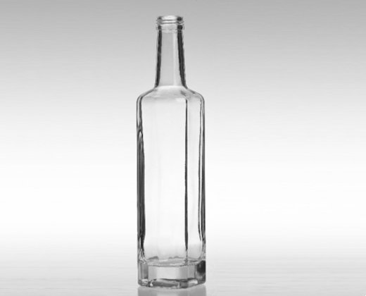 Rectangle glass bottle for wine spirit with color painting logo decaling